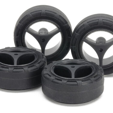 Tamiya Mini 4WD Super Hard Small Diameter Narrow Tires / Carbon Wheels